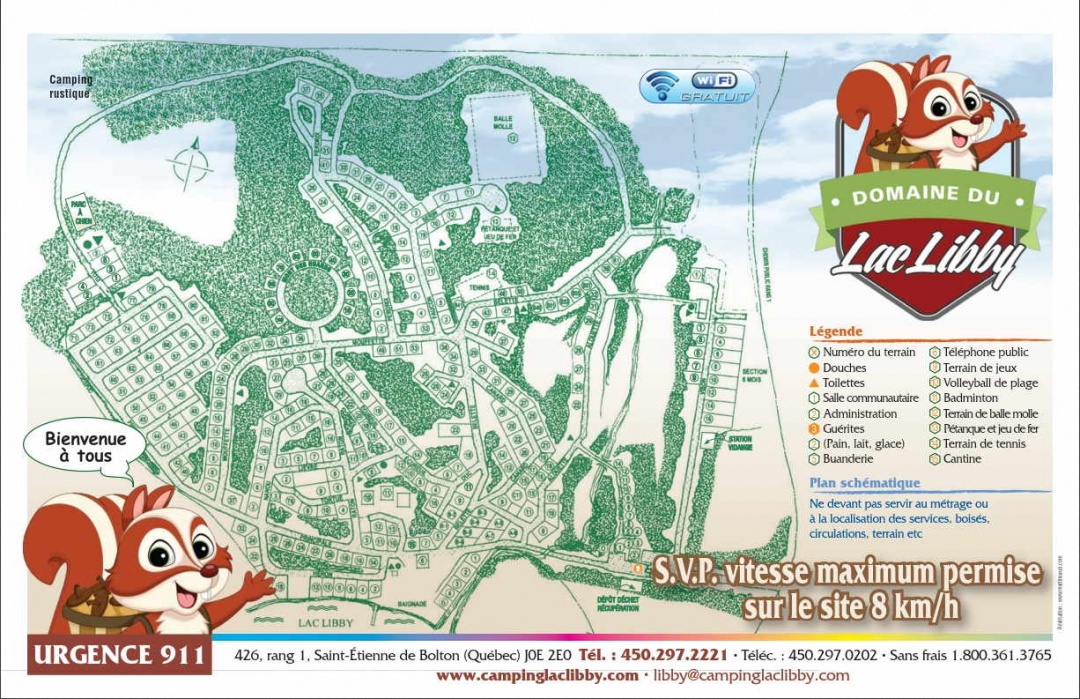 58686 Camping Lac Libby carte terrains camping_WEB - Domaine du lac Libby